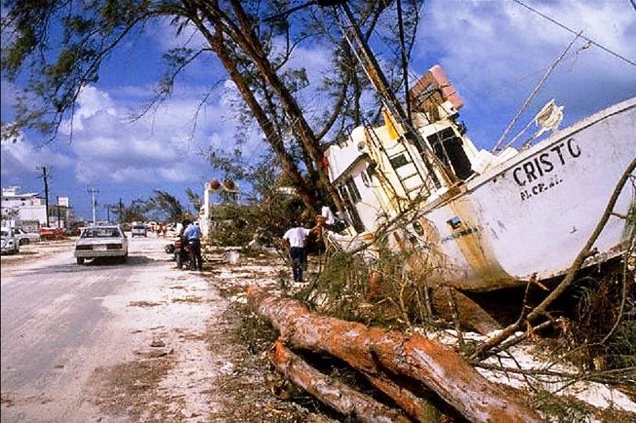 A 34 años del paso de 'Gilberto' por Yucatán y Campeche