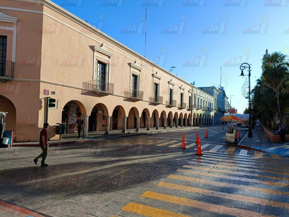Las calles del centro de Mérida en el primer día del año 2024