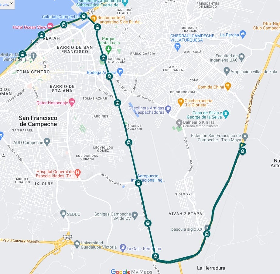 ¿Cuál será el recorrido del Tren Ligero en Campeche?